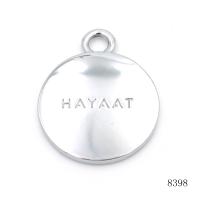 China 25mm Custom Engraved Metal Tag Round Zinc Alloy Chrome Finish Logo Tag for Branding for sale