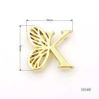 China Custom 18mm Gold Glossy Butterfly Metal Logo Tag Zinc Alloy Brand Plate for sale