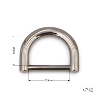 China Gunmetal Nickel Plated Flat Bag D Rings 25mm for Handbag Purse Hardware for sale