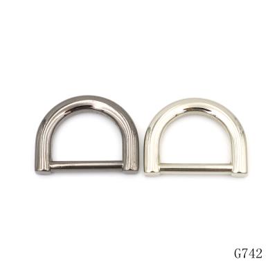 China Gunmetal Nickel Plated Flat Bag D Rings 25mm for Handbag Purse Hardware for sale