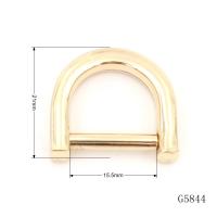 China Light Gold Open D Ring 15.5mm Flat Detachable Screw Metal Ring for Bags Leather Craft for sale