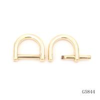 China Light Gold Open D Ring 15.5mm Flat Detachable Screw Metal Ring for Bags Leather Craft for sale