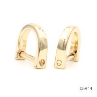 China Light Gold Open D Ring 15.5mm Flat Detachable Screw Metal Ring for Bags Leather Craft for sale