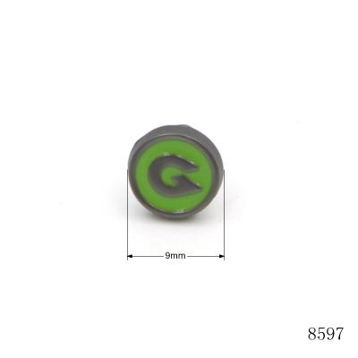 China Custom Logo Matte Gunmetal Rivet Studs 9mm Zinc Alloy Soft Enamel for Bag Handbag for sale