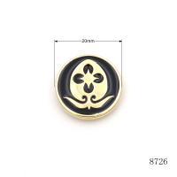 China 20mm Gold Zinc Alloy Leather Rivet with Custom Logo Black Enamel Filling for Premium Leathercraft for sale