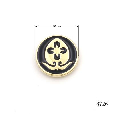 China 20mm Gold Zinc Alloy Leather Rivet with Custom Logo Black Enamel Filling for Premium Leathercraft for sale