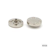 China 20mm Zinc Alloy Rivet Silver Double Cap Rivets Flat With Logo for sale
