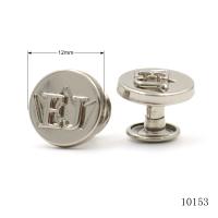 China Custom Embossed Nickel Plated Bag Rivets 15mm Corrosion Resistant Metal Fasteners for sale