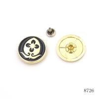 China 20mm Gold Zinc Alloy Leather Rivet with Custom Logo Black Enamel Filling for Premium Leathercraft for sale
