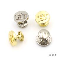 China Custom Embossed Nickel Plated Bag Rivets 15mm Corrosion Resistant Metal Fasteners for sale