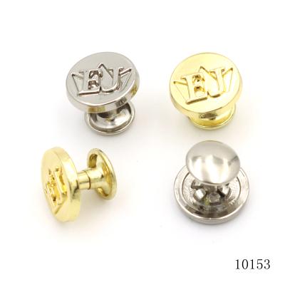 China Custom Embossed Nickel Plated Bag Rivets 15mm Corrosion Resistant Metal Fasteners for sale