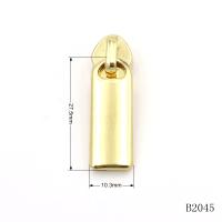 China Gold Metal Zipper Puller #3 Slider Round Head Zip Pull Tab for Bag Hardware for sale