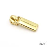 China Gold Metal Zipper Puller #3 Slider Round Head Zip Pull Tab for Bag Hardware for sale