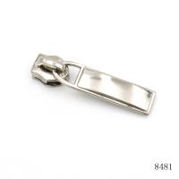 China Embossed Custom Logo Zipper Pulls Nickel Plated Handbag Zipper Pulls for sale
