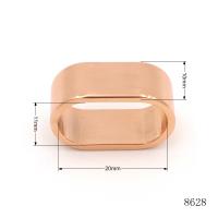 China 20mm Rose Gold Metal Belt Loop Keeper Oval Shape for Straps and Belts for sale