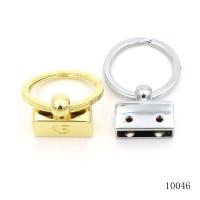 China Custom Logo Key Fob Hardware | 20mm Leather Strap Holder with 30mm Split Key Ring for sale