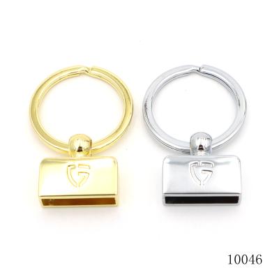 China Custom Logo Key Fob Hardware | 20mm Leather Strap Holder with 30mm Split Key Ring for sale