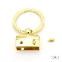 China Custom Logo Key Fob Hardware | 20mm Leather Strap Holder with 30mm Split Key Ring for sale