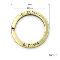 China 25mm Antique Brass Split Key Rings 1 Inch Brushed Metal Keychain Rings for Logo Stamping for sale
