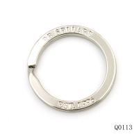 China 25mm Antique Brass Split Key Rings 1 Inch Brushed Metal Keychain Rings for Logo Stamping for sale