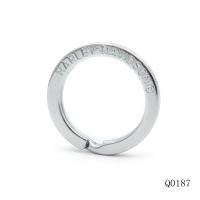 China Carbon Steel Flat Key Ring 30mm Chrome Matte Black Split Ring Keychain for sale