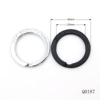China Carbon Steel Flat Key Ring 30mm Chrome Matte Black Split Ring Keychain for sale