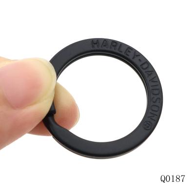 China Carbon Steel Flat Key Ring 30mm Chrome Matte Black Split Ring Keychain for sale