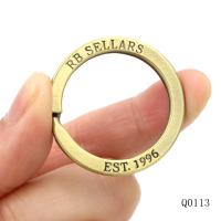 China 25mm Antique Brass Split Key Rings 1 Inch Brushed Metal Keychain Rings for Logo Stamping for sale
