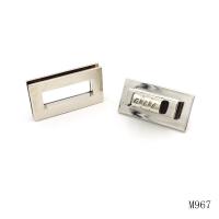 China 40mm Metal Bag Lock Nickel Plated Handbag Lock Hardware Rectangular for sale