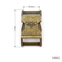 China Antique Brass Metal Side Release Buckle 25mm Custom Engraving Logo for Dog Collar for sale