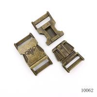 China Antique Brass Metal Side Release Buckle 25mm Custom Engraving Logo for Dog Collar for sale