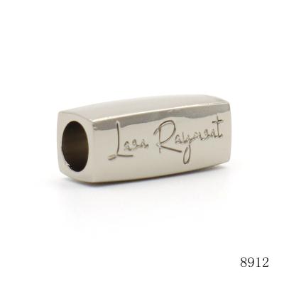 China Silver Spacer Beads Shiny Nickel Plated Zinc Alloy Custom Logo Beads for Bracelet Hair Braid for sale