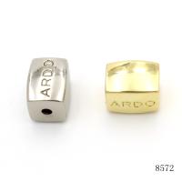 China 10mm Square Metal Alloy Bead Custom Text Engraving Bracelet Space Beads OEM for sale