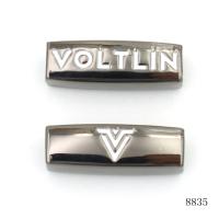 China Gunmetal Plated 20mm Square Beads with White Enamel Text Logo for Bracelet Making for sale