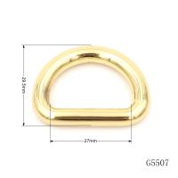 China Gold Plated 27mm D Ring for Bags Leather Strap Zinc Alloy Hardware for sale