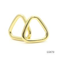 China 21mm Webbing D Ring Gold Plated Dog Harness D Ring Triangle for sale