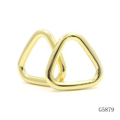 China 21mm Webbing D Ring Gold Plated Dog Harness D Ring Triangle for sale