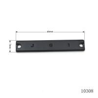 China Custom Engraved Metal Logo Tag 40x7mm Matte Black Zinc Alloy for Leather Bags for sale