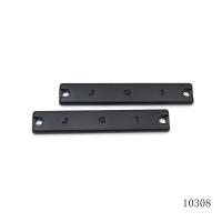 China Custom Engraved Metal Logo Tag 40x7mm Matte Black Zinc Alloy for Leather Bags for sale