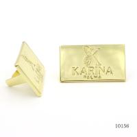 China Rectangle Handbag Logo Labels Gold Plated Handbag Logo Plates for sale