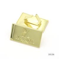 China Rectangle Handbag Logo Labels Gold Plated Handbag Logo Plates for sale
