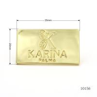 China Rectangle Handbag Logo Labels Gold Plated Handbag Logo Plates for sale