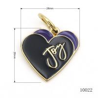 China Custom Metal Heart Tag with Epoxy Drop Gum Hypoallergenic Logo Tag 15-50mm OEM ODM for sale