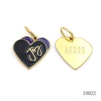China Custom Metal Heart Tag with Epoxy Drop Gum Hypoallergenic Logo Tag 15-50mm OEM ODM for sale