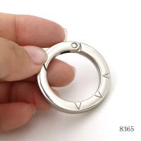 China Customizable 37mm Silver Spring O Ring Metal Clip Ring with Logo for Bags for sale