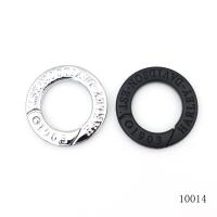 China Custom Engraved Zinc Alloy Car Key Chain Ring Flat Open Gate Metal Clasp 25mm for sale
