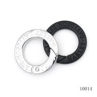 China Custom Engraved Zinc Alloy Car Key Chain Ring Flat Open Gate Metal Clasp 25mm for sale