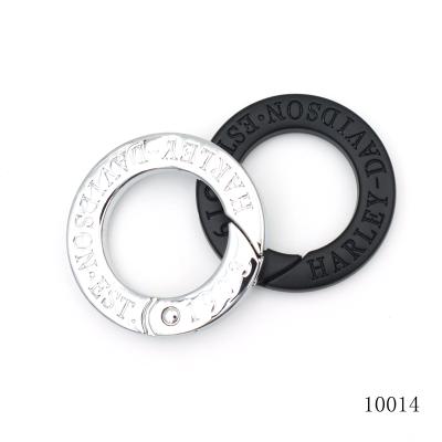 China Custom Engraved Zinc Alloy Car Key Chain Ring Flat Open Gate Metal Clasp 25mm for sale