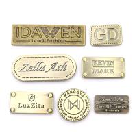 China Custom Engraved Brass Metal Logo Tag Square Anti Fade 25mm Hardware for Handbags for sale