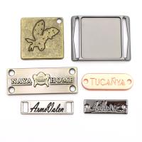 China Nickel Metal Logo Tag Corrosion Resistant Custom Engraved Square Label 30mm for sale